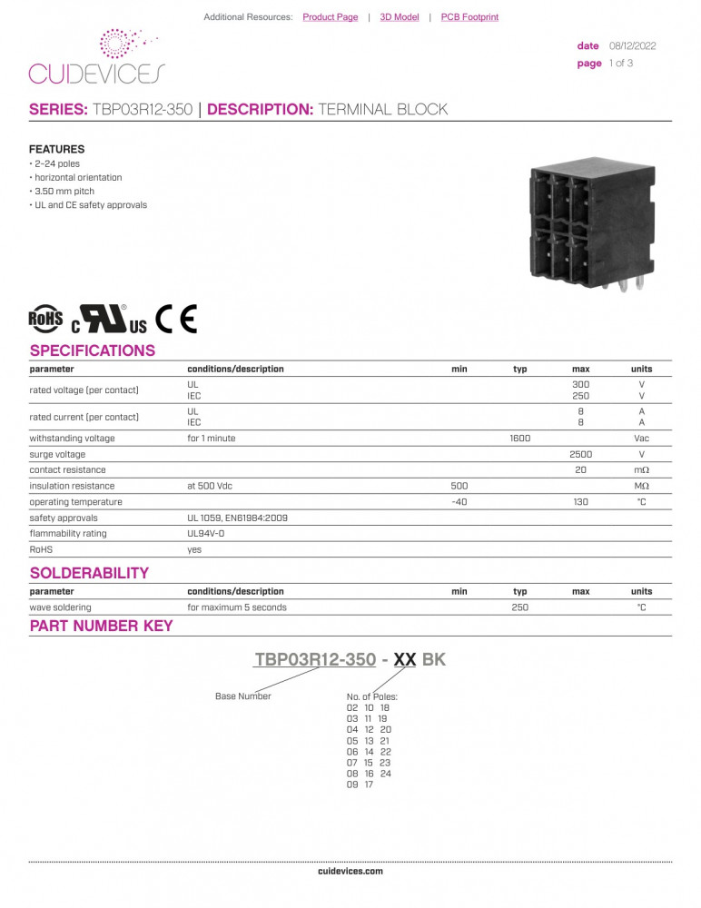 TBP03R12-350-07BK datasheet page 1