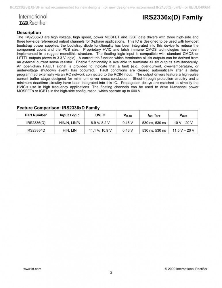 IRS2336DSTRPBF datasheet page 3