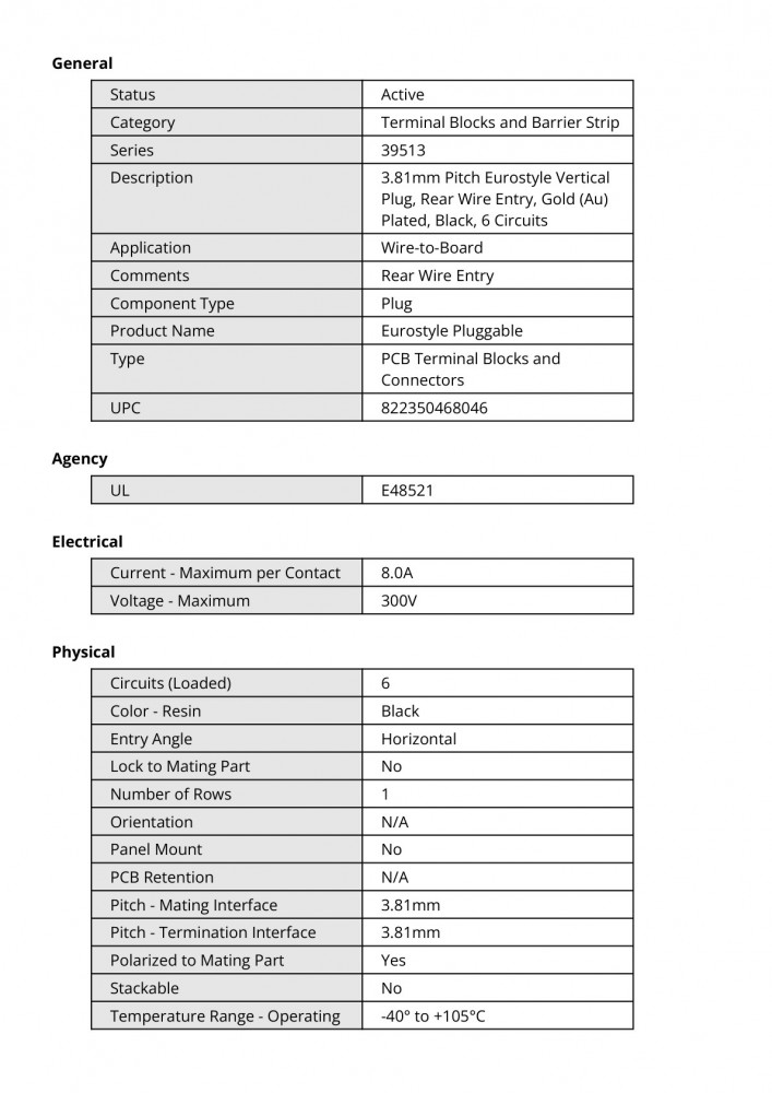 Product document image 2 for MOLEX 395132506
