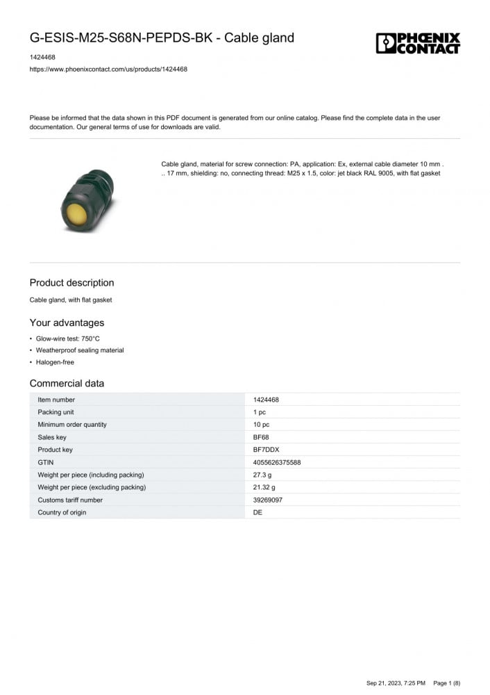 Product document page 1