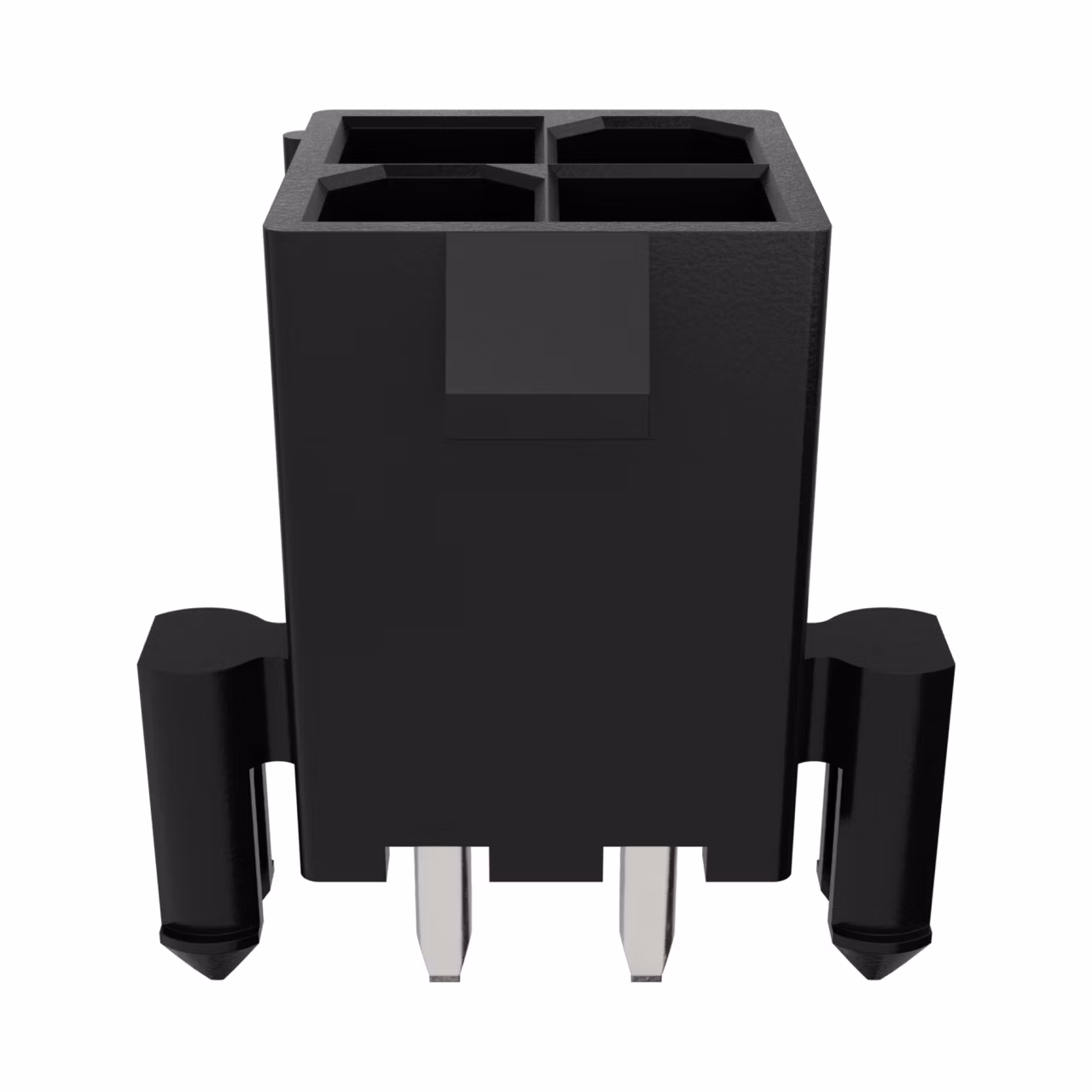 Mini-Fit Versa Color Header, Dual Row, Vertical, with Snap-in Plastic Peg PCB Lock, 4 Circuits, Nylon 6/6, UL 94V-0, Tin (Sn) Plating, Glow-Wire Capable, Black for sale