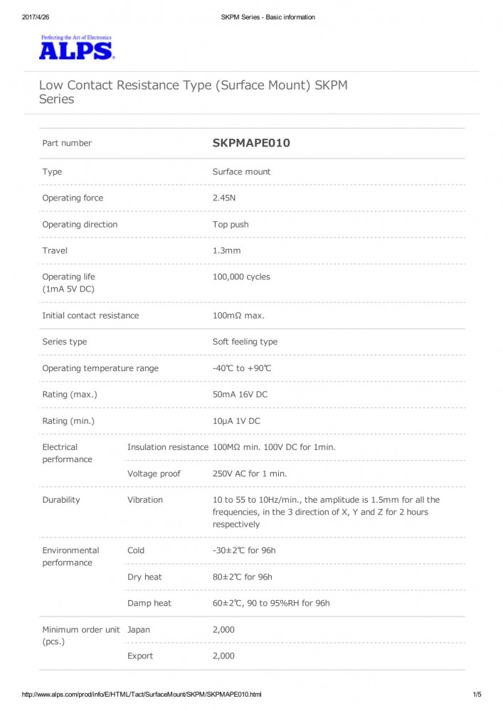 SKPMAPE010 technical document page 1