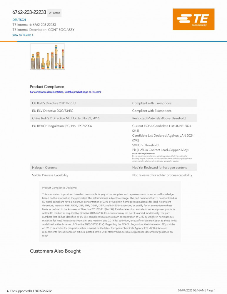 6762-203-22233 technical document page 1