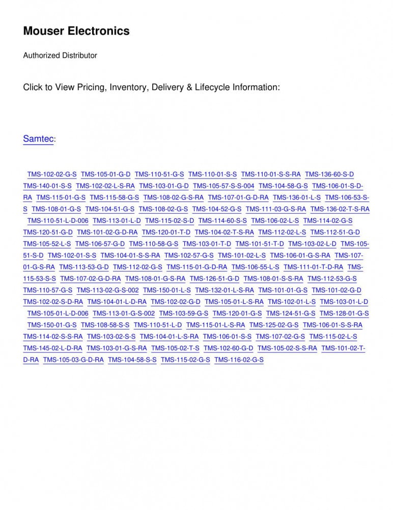 Samtec TMS HTMS series product document page 2