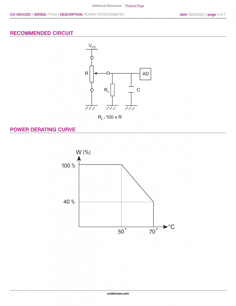CUI PTN10 series datasheet page 6