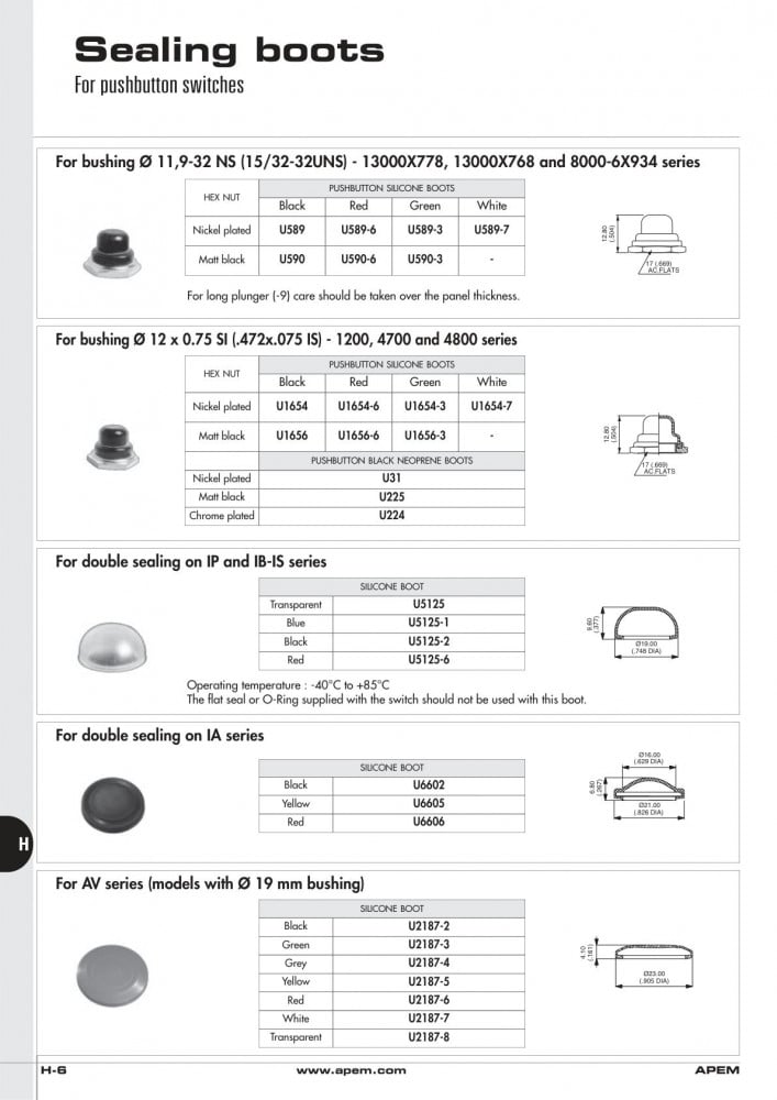 APEM U1403 technical document page 5