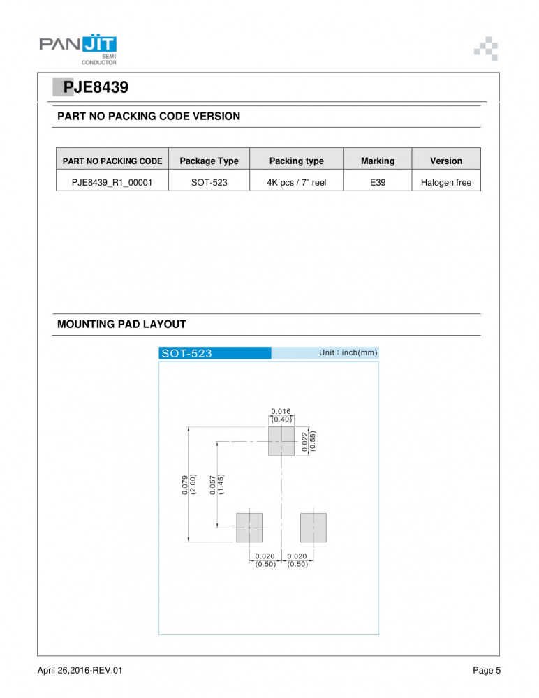 PJE8439 datasheet page 5