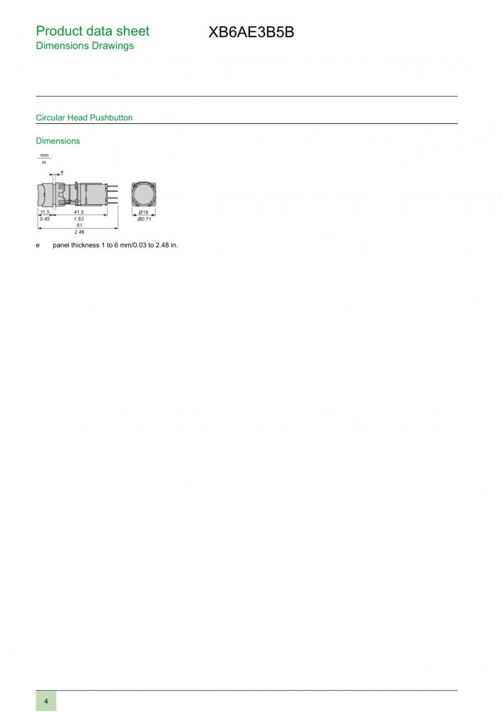 XB6AE3B5B technical document page 4