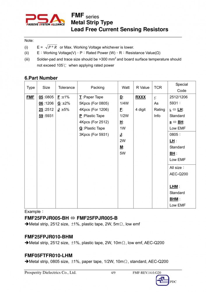 FMF series specification page 5