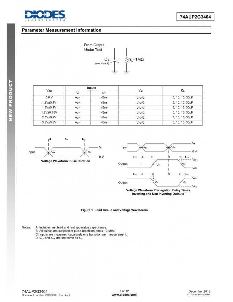 74AUP2G3404FW3-7 datasheet page 7