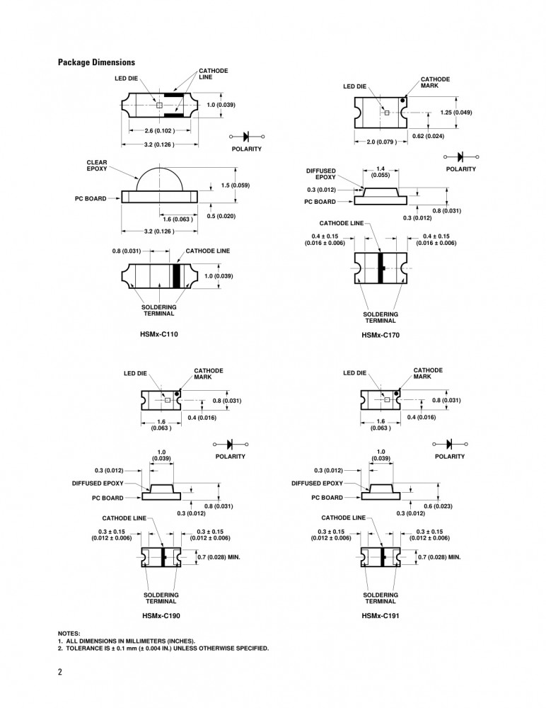 HSML-C170 datasheet page 2