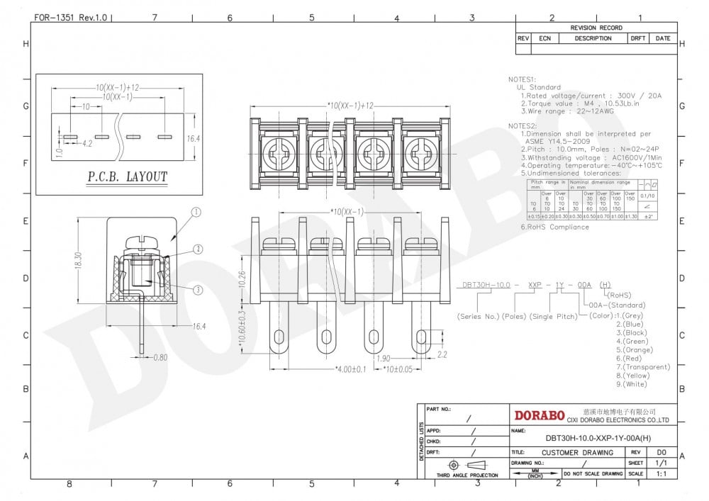 DORABO DBT30H-10.0-5P-BK-P product document preview