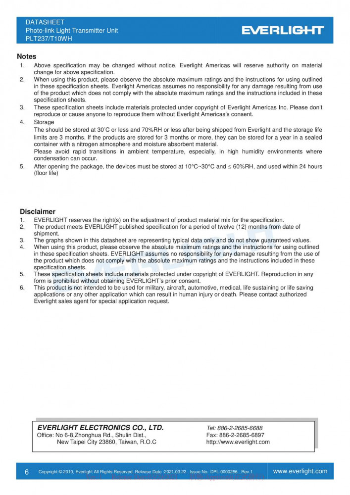 PLT237/T10WH datasheet page 6