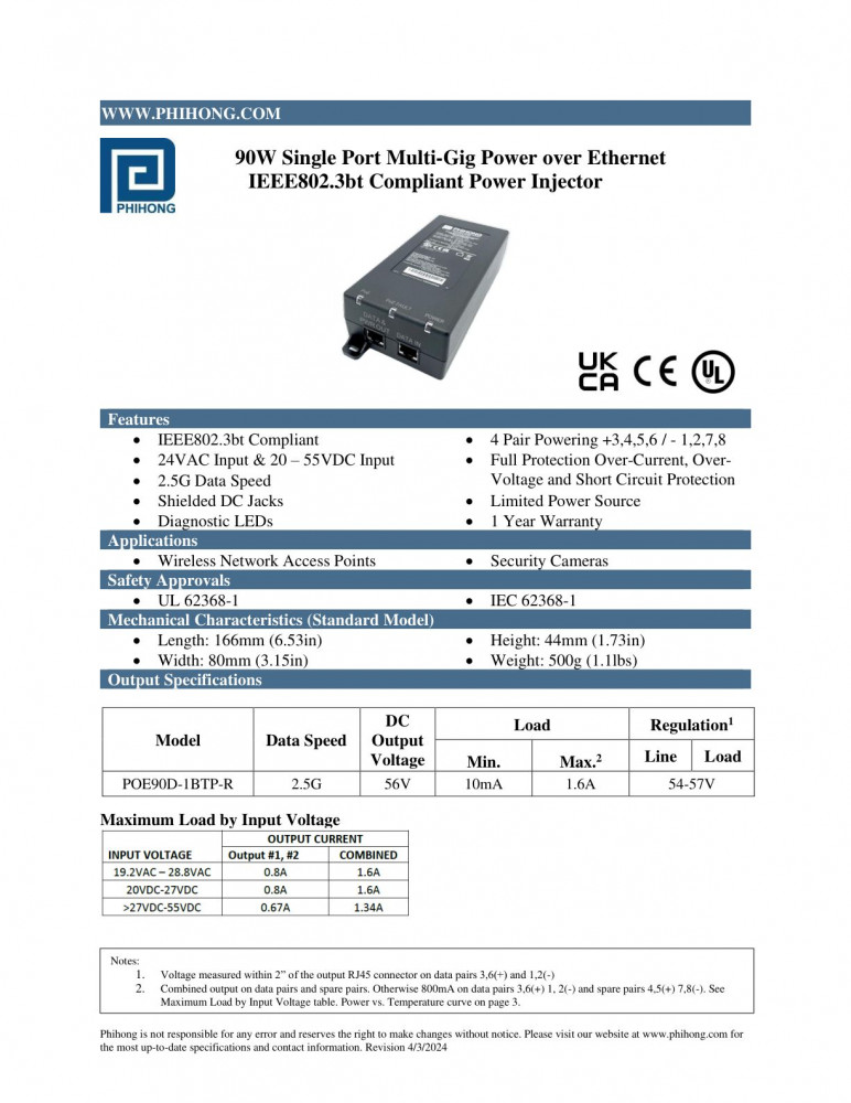 POE90D-1BTP-R datasheet page 1