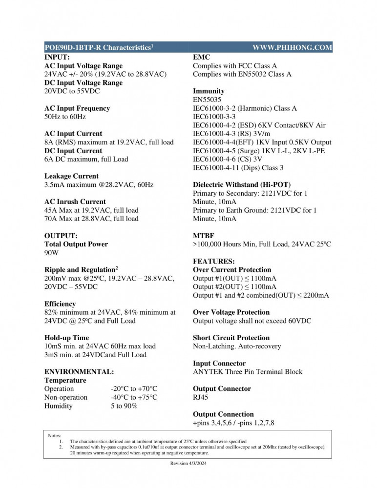 POE90D-1BTP-R datasheet page 2
