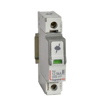 T1+T2 8kA 3 poles surge arrester - SPD T2 40kA 2P - 230V AC TN systems - Imax 40kA/pole - DIN rail 2 modules IP20