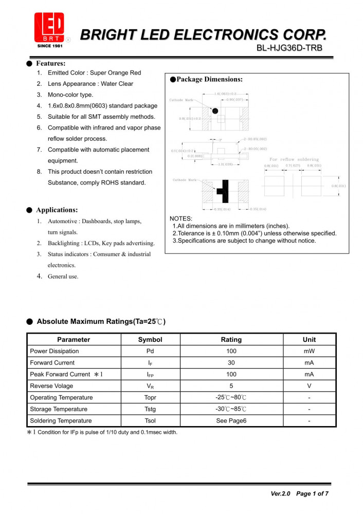 BL-HJG36D-TRB technical document page 1