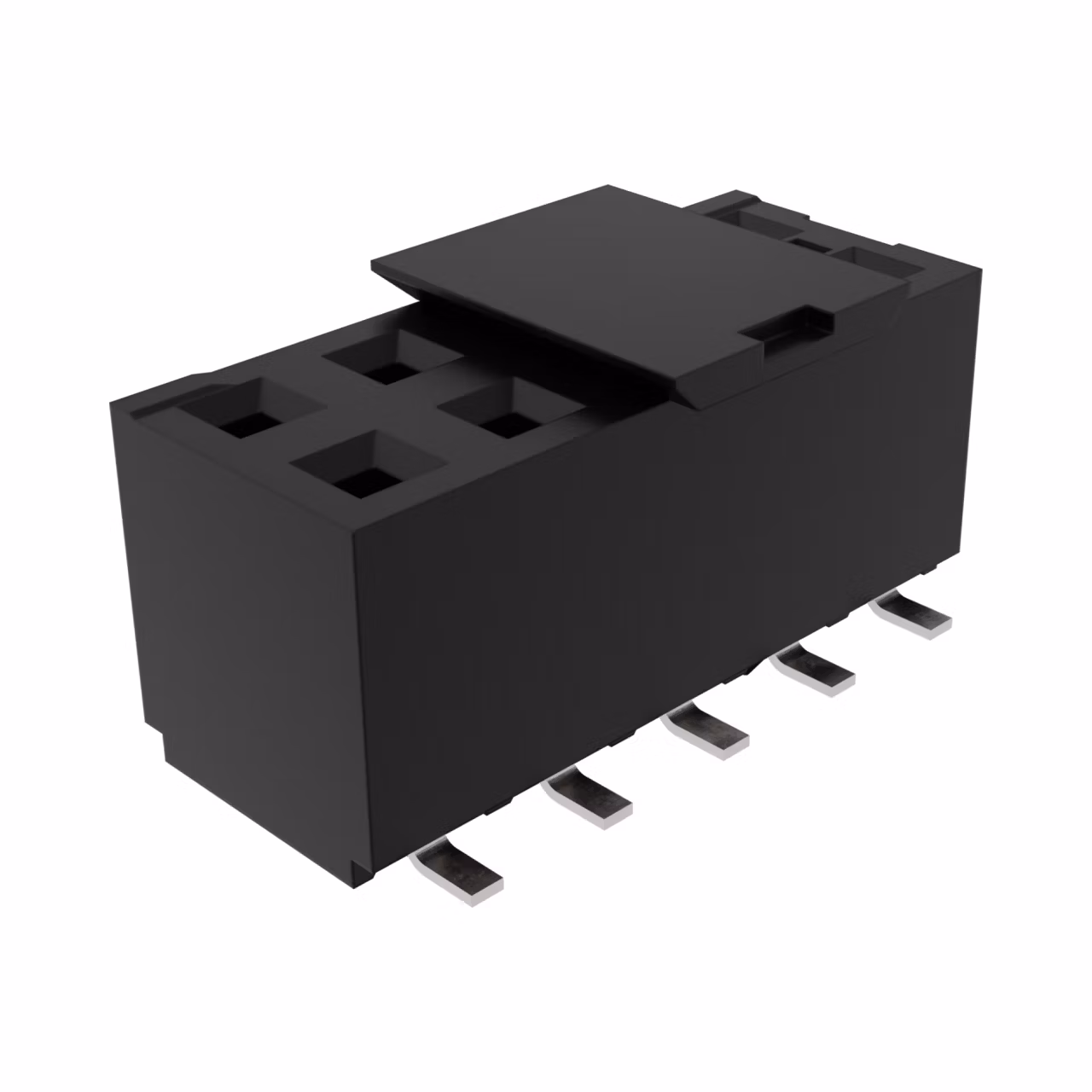 Milli-Grid Vertical Receptacle, 2.00mm Pitch, Dual Row, Surface Mount, Top/Bottom Entry, with Press-fit Plastic Pegs, with Cap, Tube, 0.38µm Gold (Au) Plating, 10 Circuits, Lead-Free for sale
