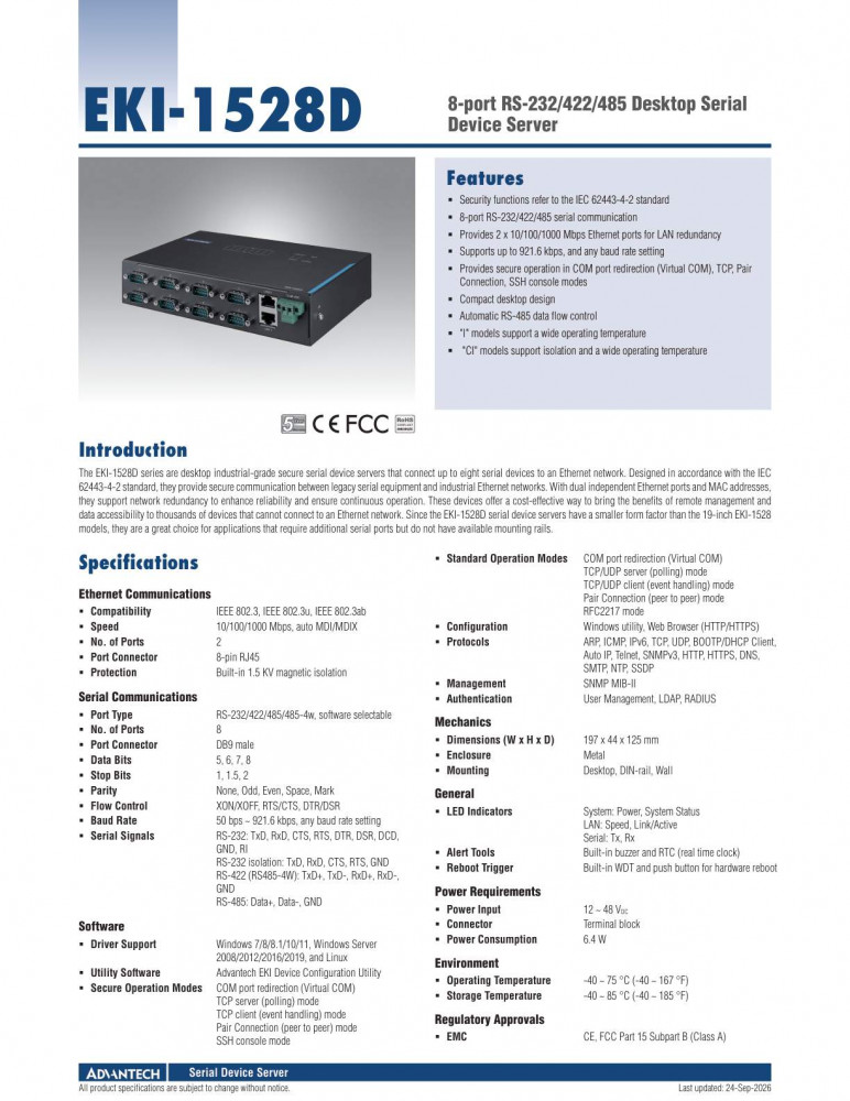 EKI-1528D product documentation page 1
