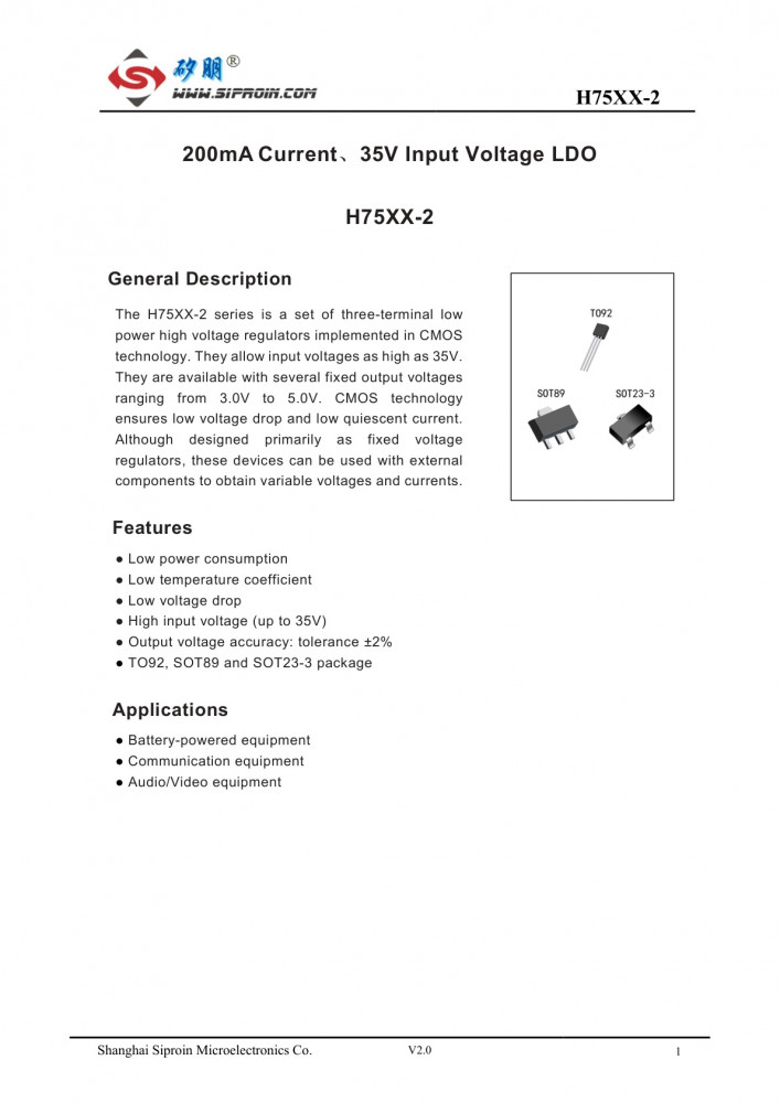 H75XX-2 datasheet page 1