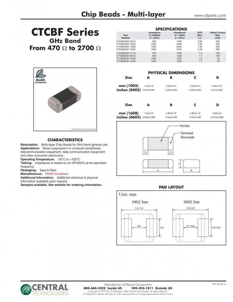 Central CTCBF Series technical document preview