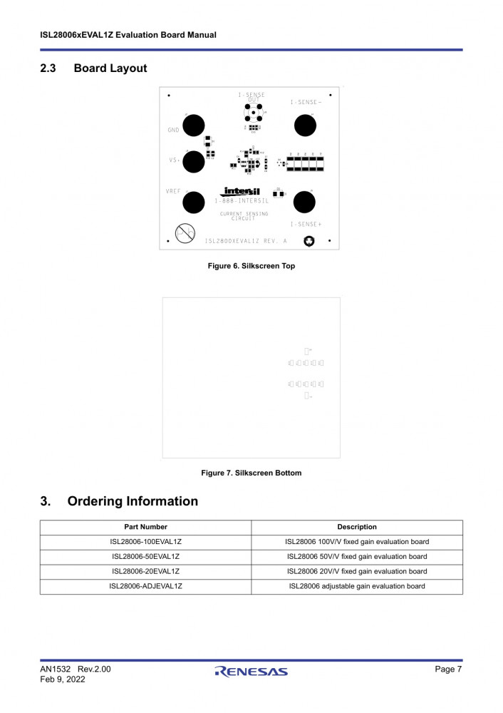 ISL28006 evaluation board document page 7