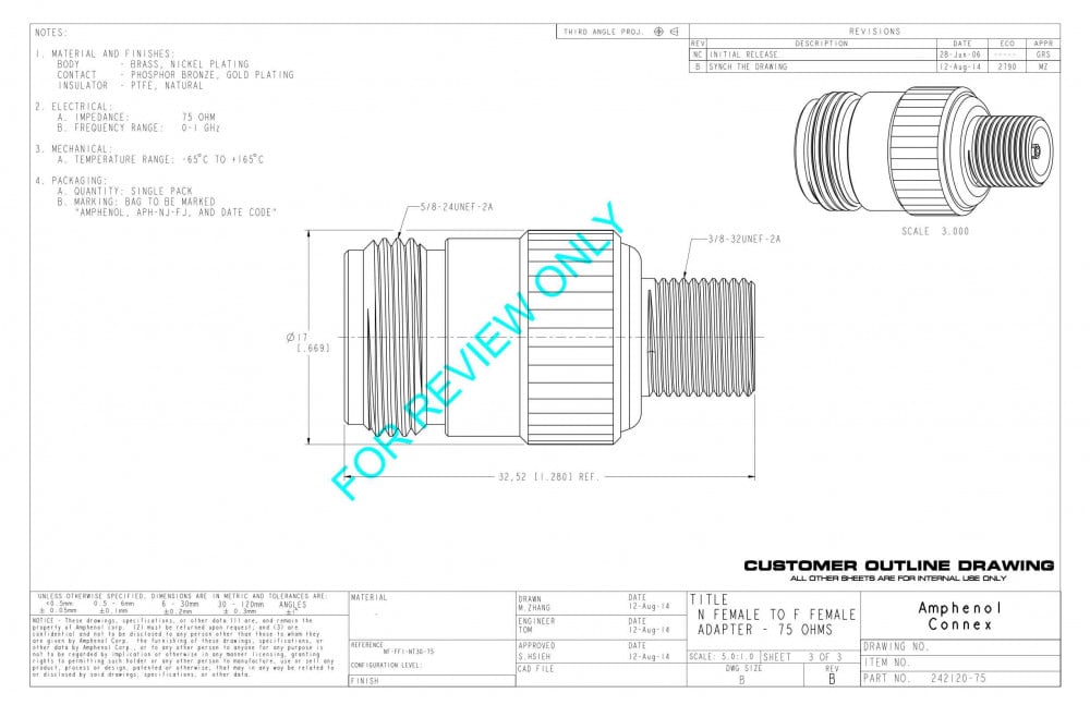 Amphenol 242120-75 technical drawing preview