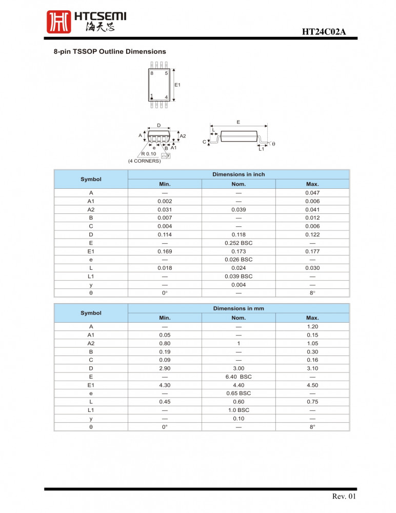 HT24C02ARZ datasheet page 10