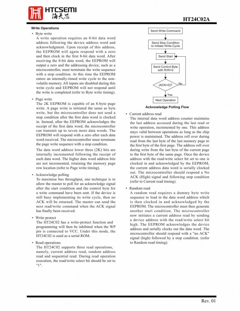 HT24C02ARZ datasheet page 5