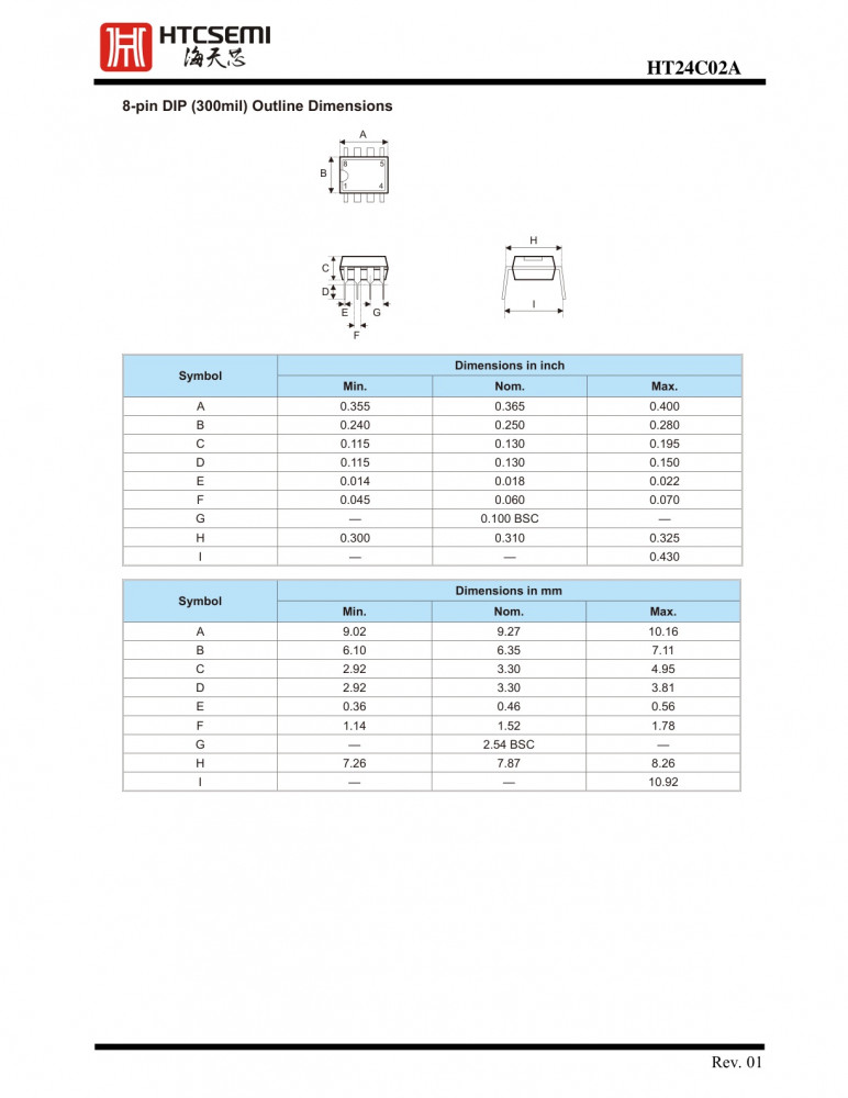 HT24C02ARZ datasheet page 8