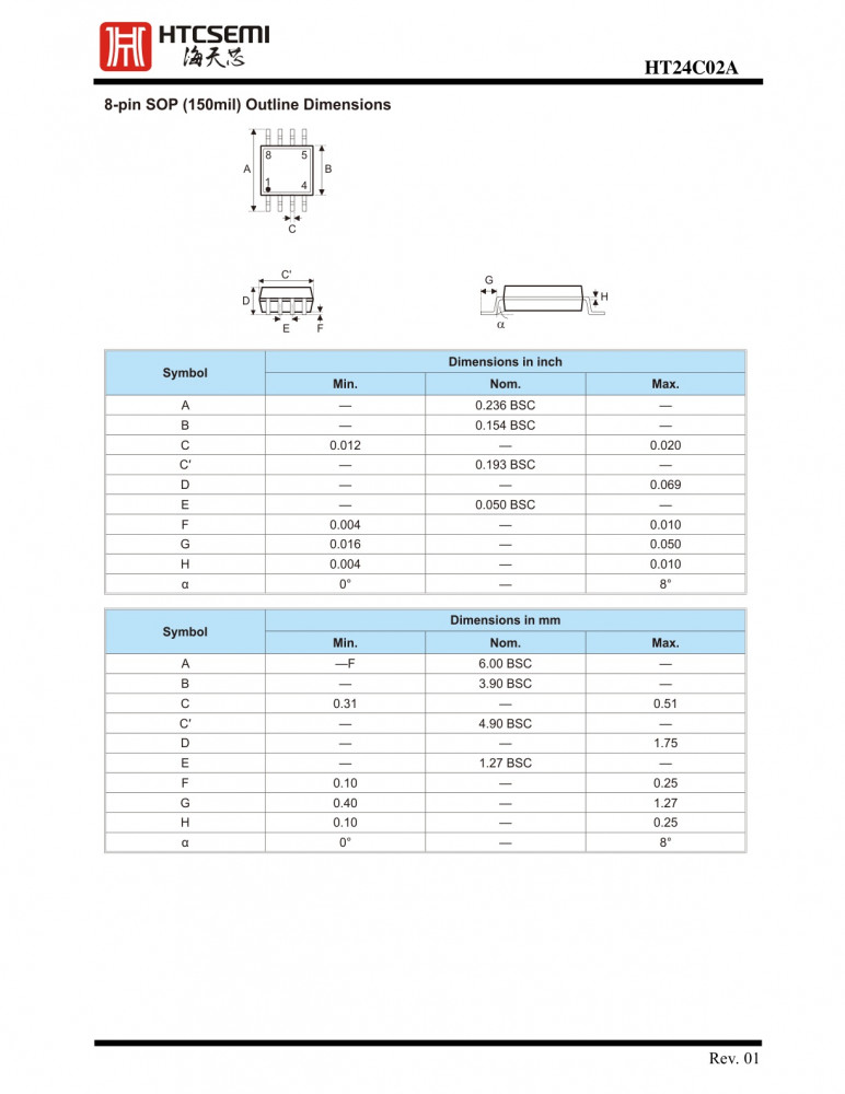 HT24C02ARZ datasheet page 9