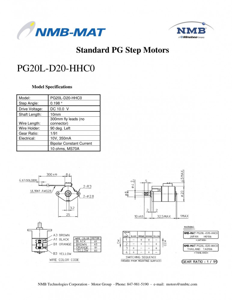 PG20L-D20-HHC0 technical document, page 1