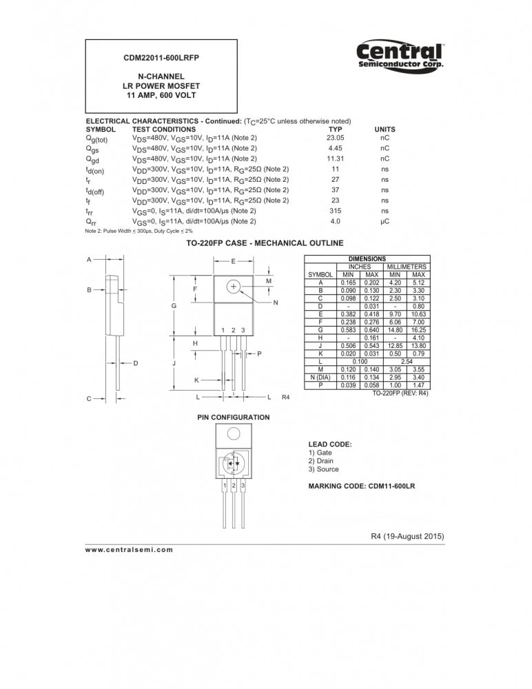 CDM22011-600LRFP SL datasheet page 2