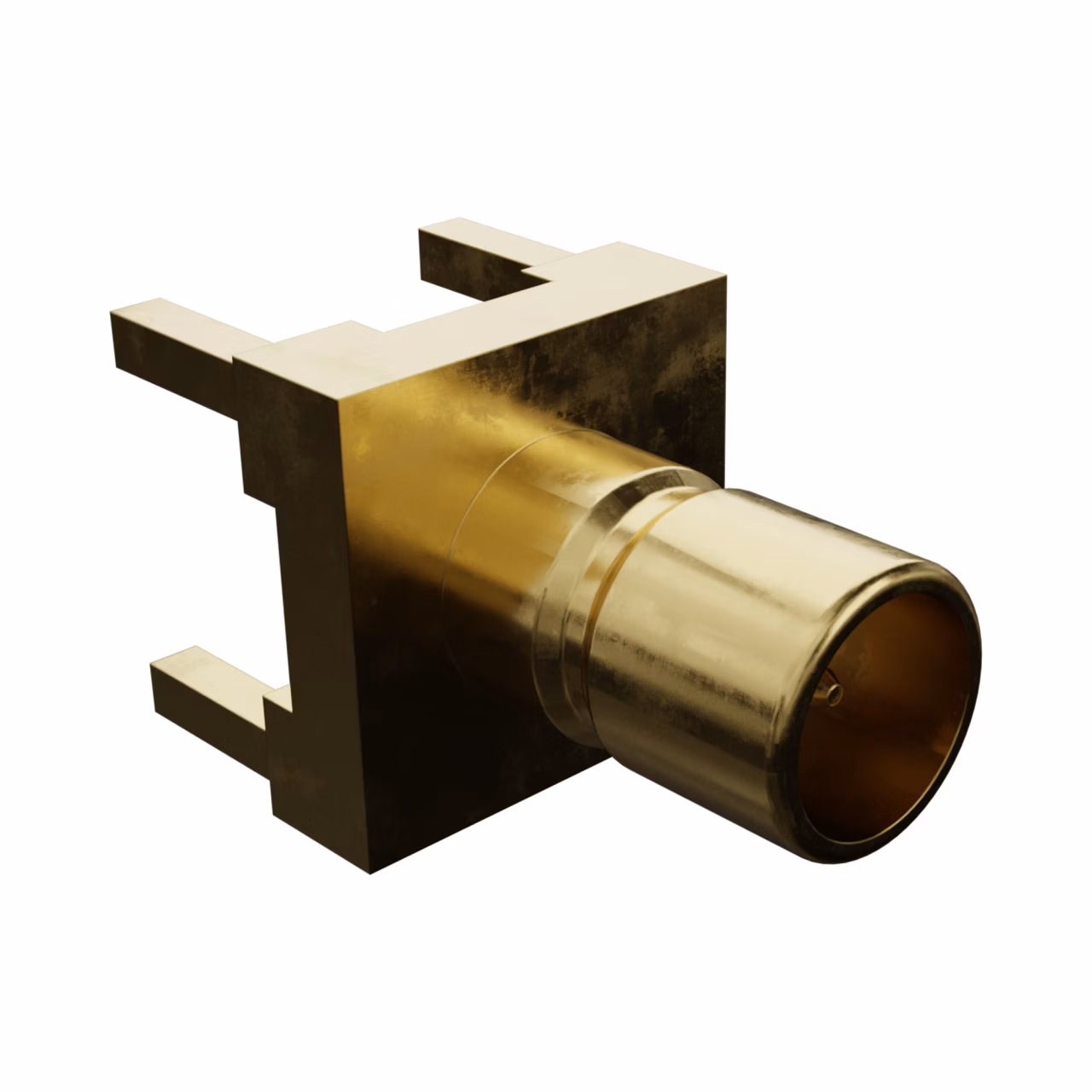 SMB Jack, Straight, PCB Receptacle, Through Hole, Brass Body, Gold (Au) Plated, Tray, 75 Ohms for sale