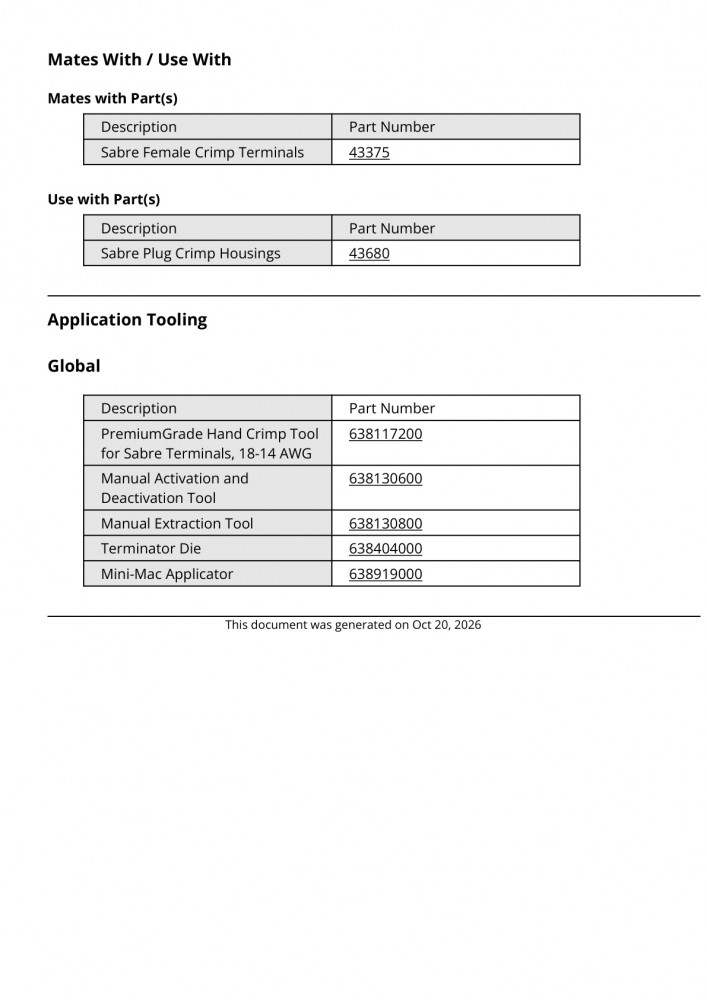 Technical document page 3 for MOLEX 431785002