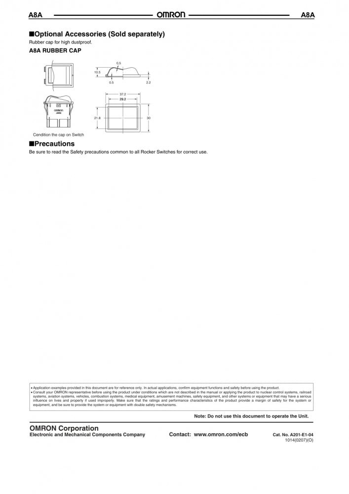 OMRON A8A datasheet page 4