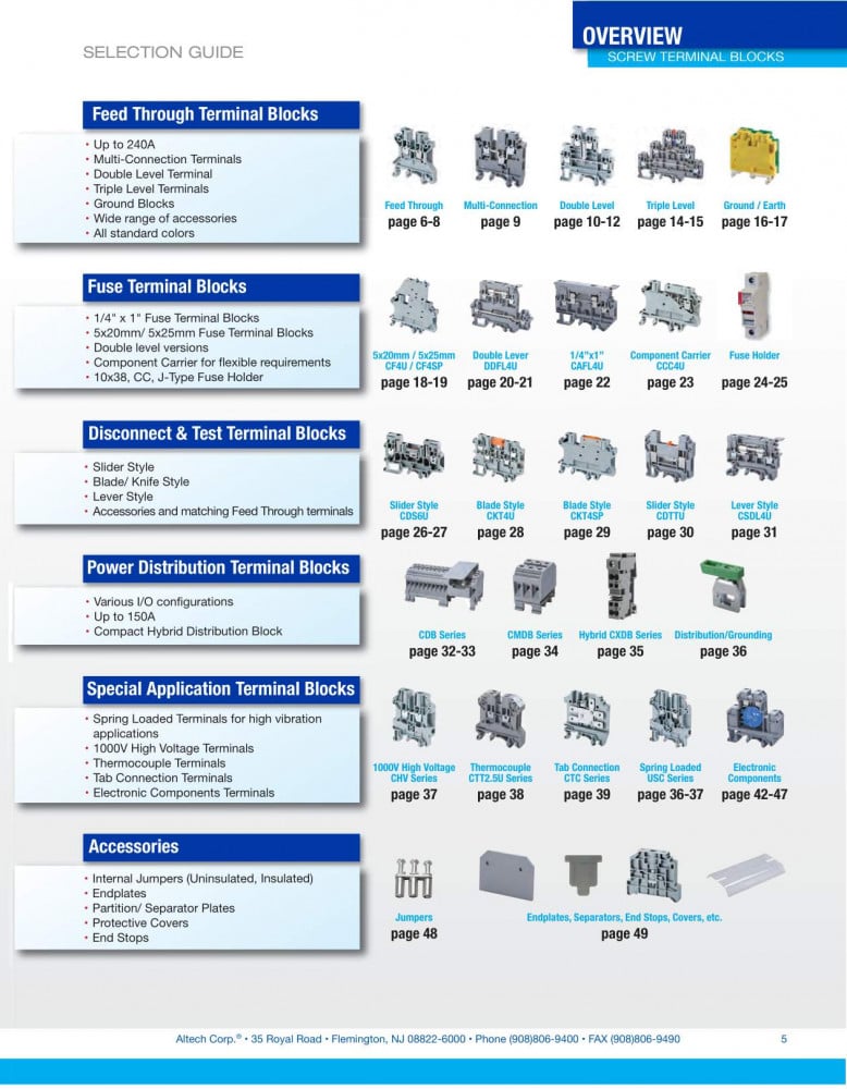 Altech terminal block document page 5