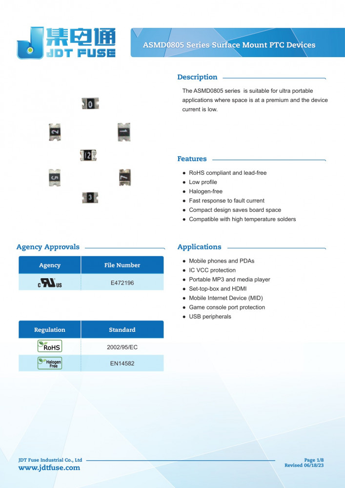 JDTfuse ASMD0805 series datasheet page 2