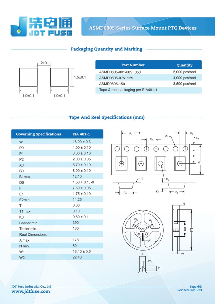 JDTfuse ASMD0805 series datasheet page 7