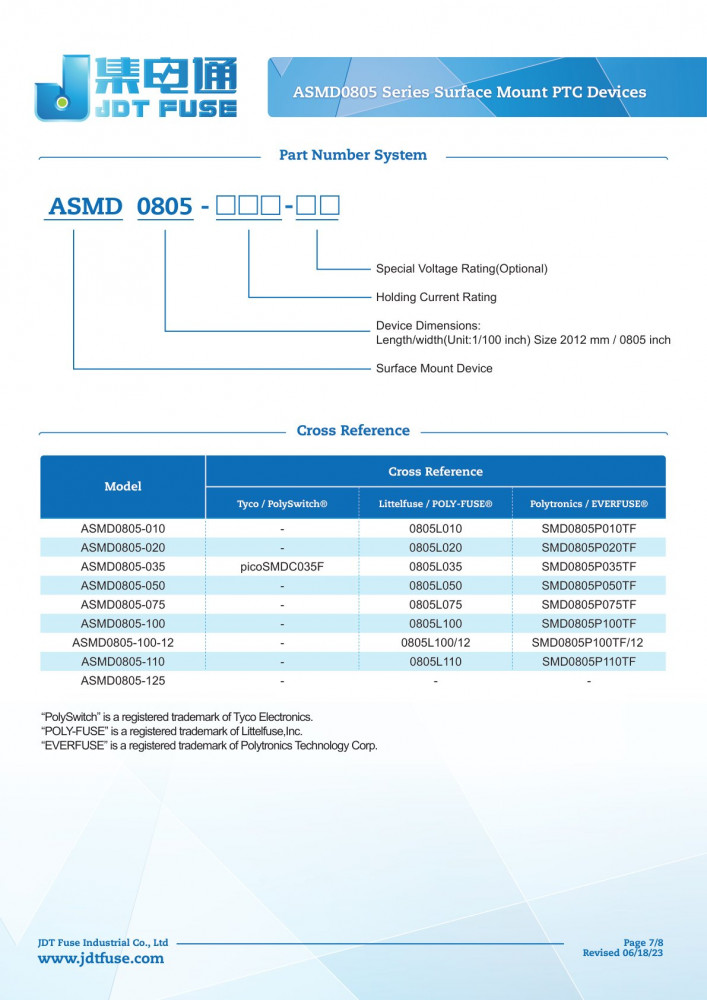 JDTfuse ASMD0805 series datasheet page 8