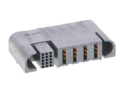 EXTreme Ten60Power Right-Angle Receptacle with Side Guides, 4 DC Power Circuits, Press Fit Tail