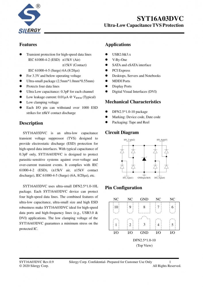 SYT16A03DVC datasheet page 1