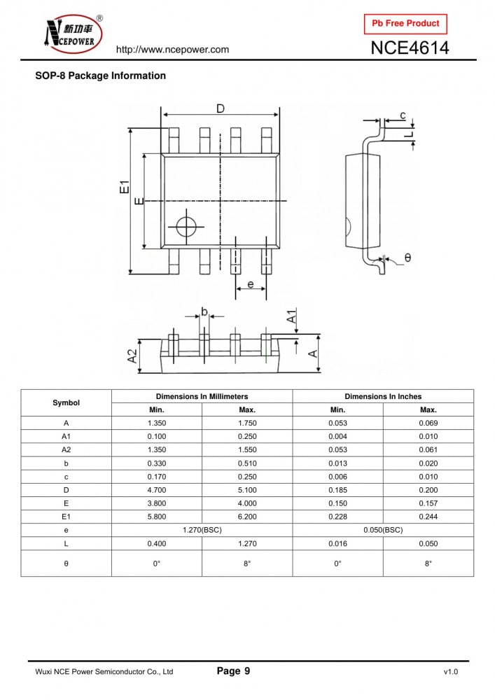 NCE4614 datasheet page 9