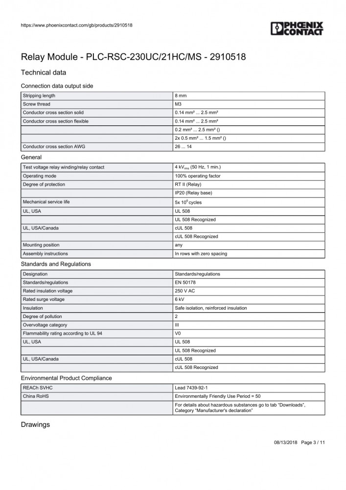 Phoenix Contact 2910518 technical document page 3