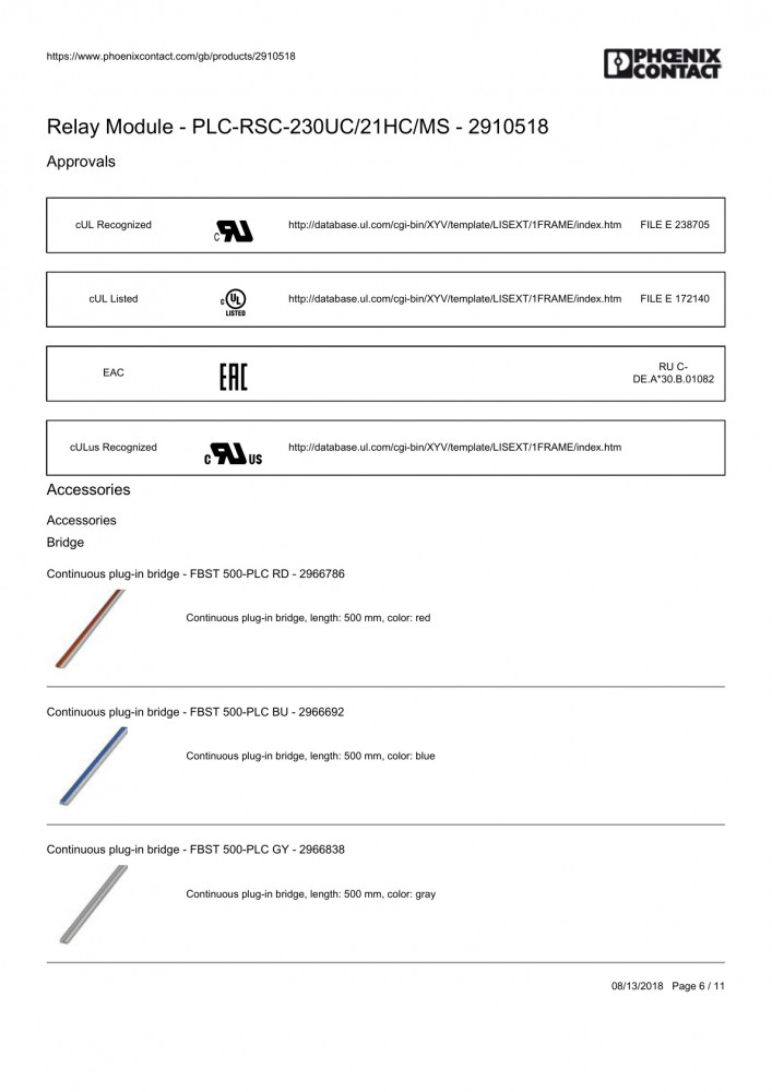 Phoenix Contact 2910518 technical document page 6