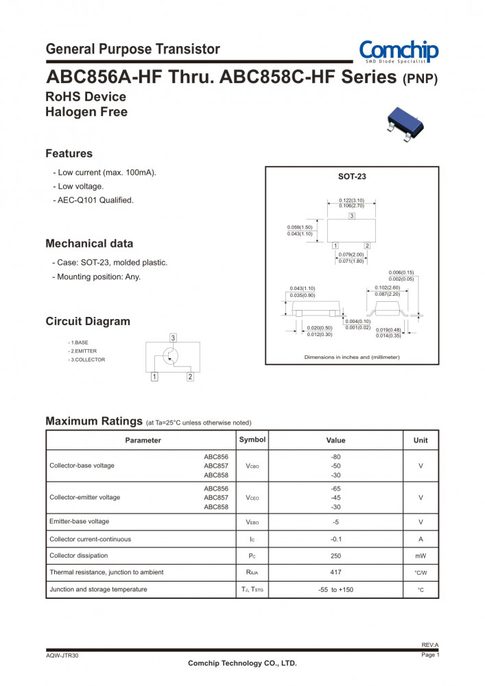 ABC858B-HF datasheet page 1
