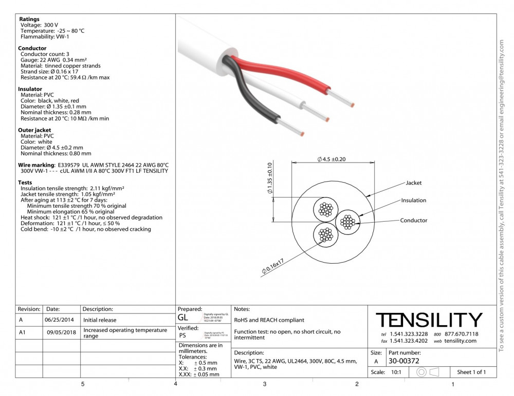 Tensility International 30-00372 product drawing