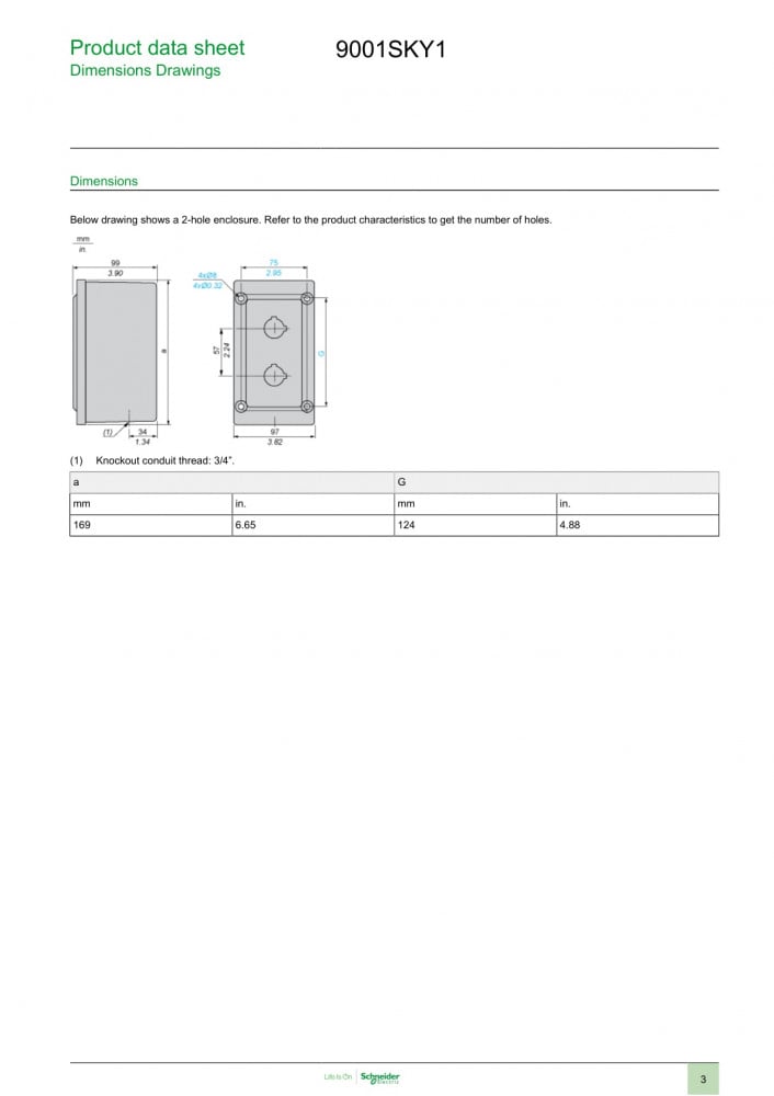 9001SKY1 technical document page 3