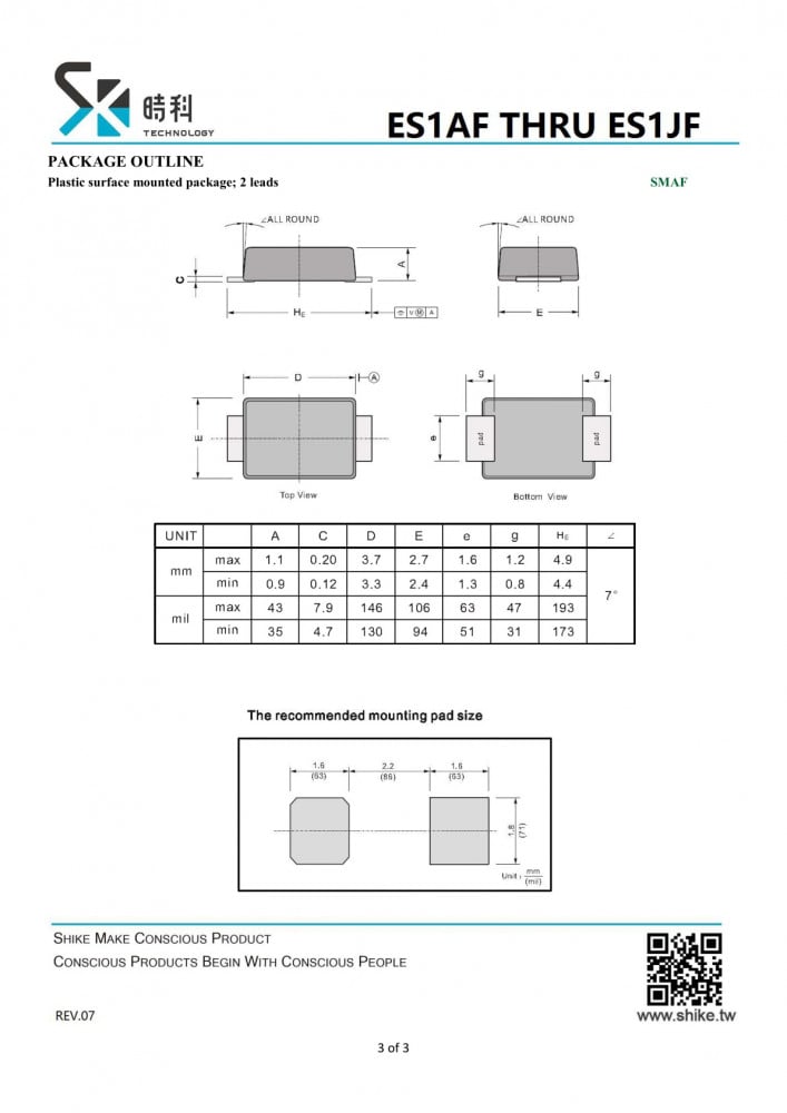 ES1JF datasheet page 3