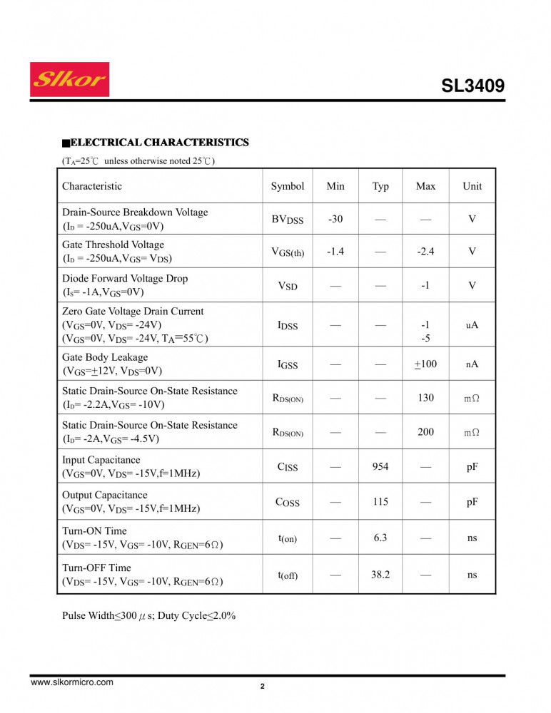 SL3409 datasheet page 2